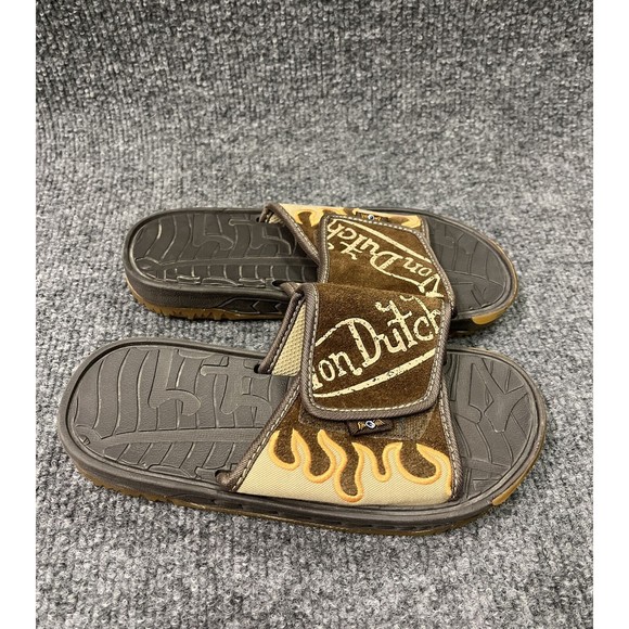 Von Dutch | Shoes | Van Dutch Flame Slides Sandals Rare Size 2 Unisex ...